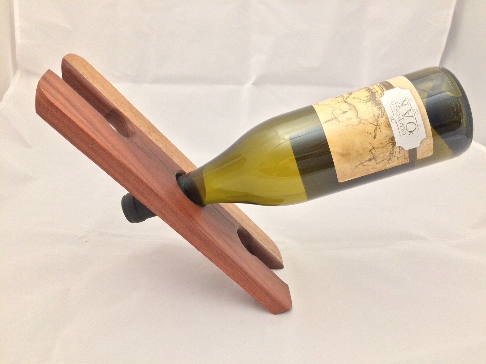 Hardwood Wine Bottle Balancer and Wine Glass Holder, Various Designs ...