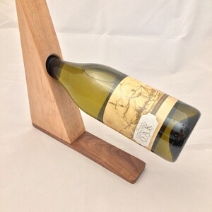 Geometric Hardwood Wine Bottle Balancer, Maple and Walnut, Handmade - Etsy