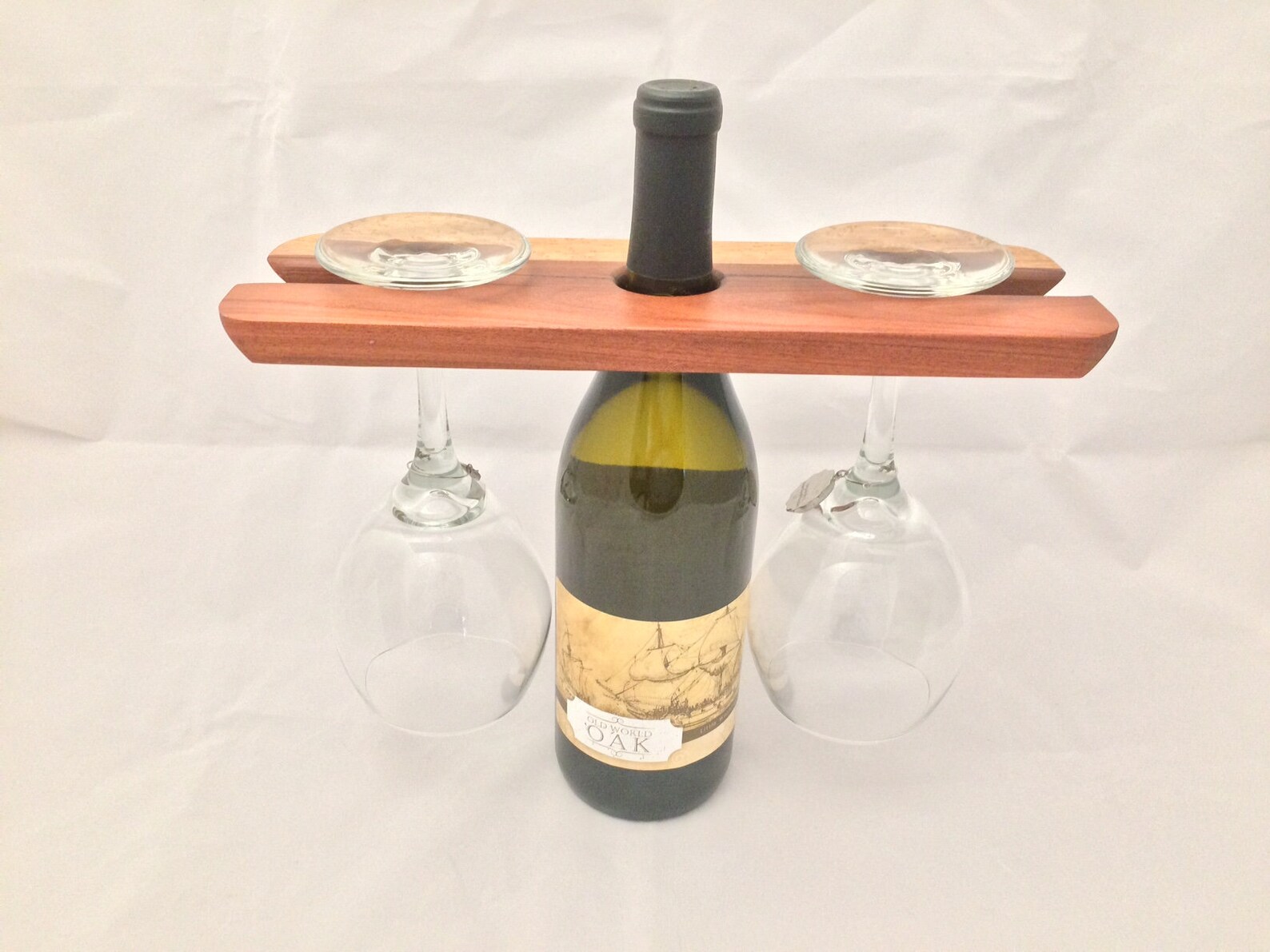 Hardwood Wine Bottle Balancer and Wine Glass Holder, Various Designs ...