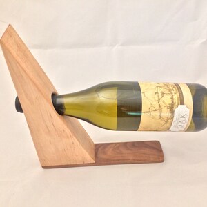 Geometric Hardwood Wine Bottle Balancer, Maple and Walnut, Handmade - Etsy
