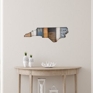 North Carolina Solid Wood State Shape, Farmhouse Style, Rustic Bar ...