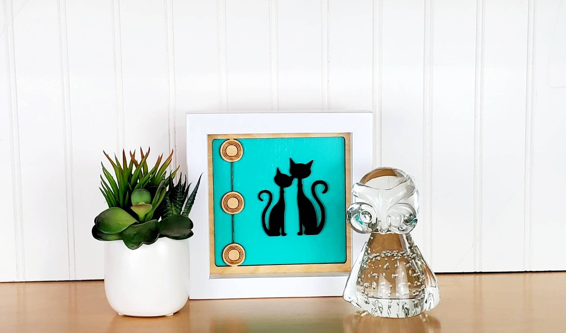 Mid Century Modern Sign Mid Century Modern Black Cat Atomic - Etsy