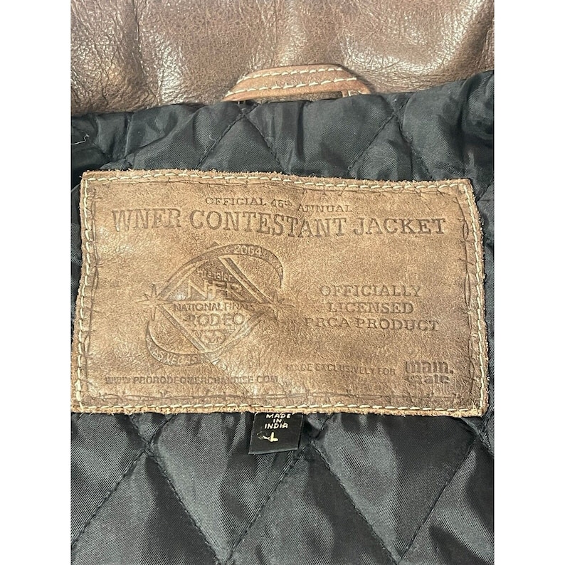 National Finals Rodeo Wrangler Leather/wool PRCA Contestant Jacket 2004 ...