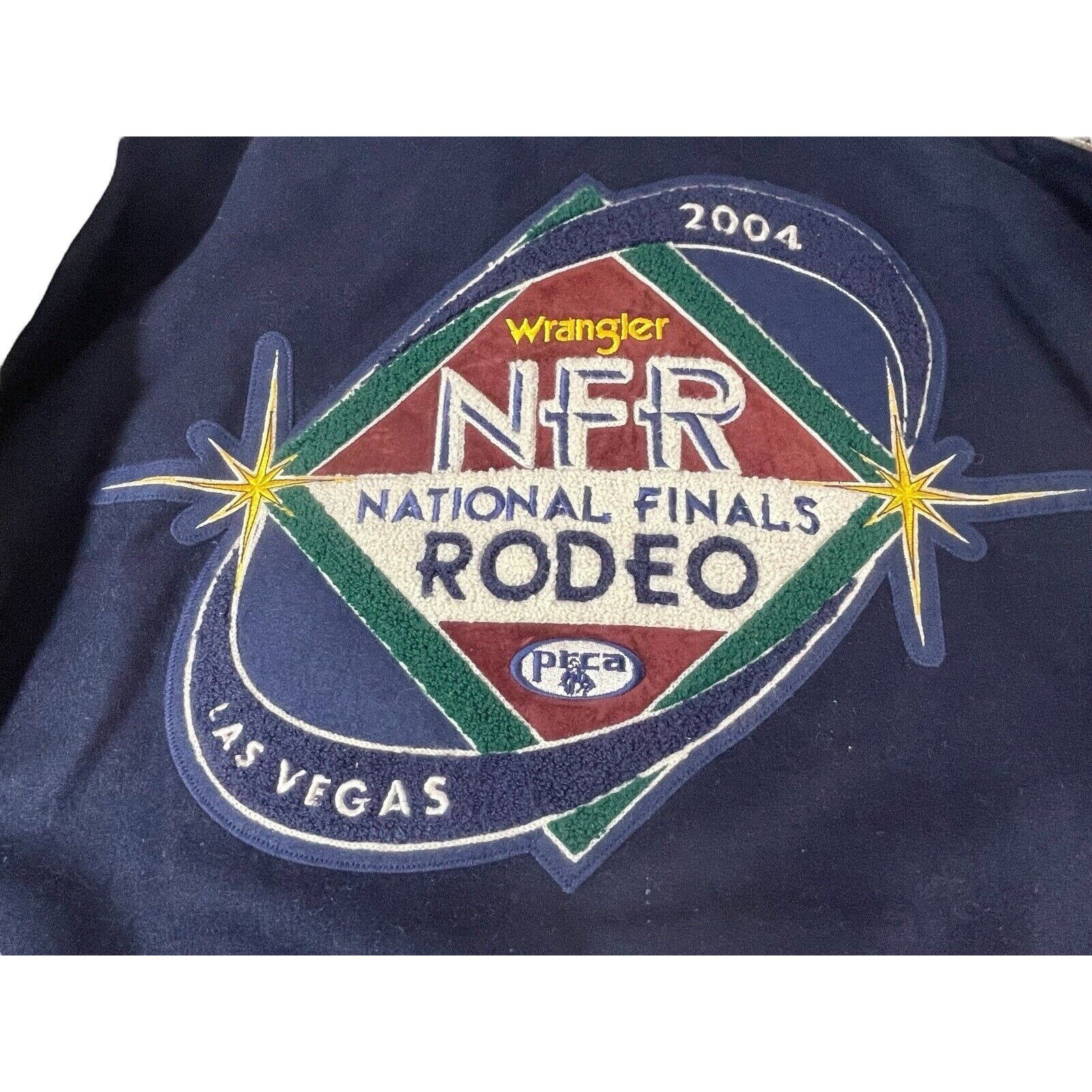 National Finals Rodeo Wrangler Leather/wool PRCA Contestant Jacket 2004 ...