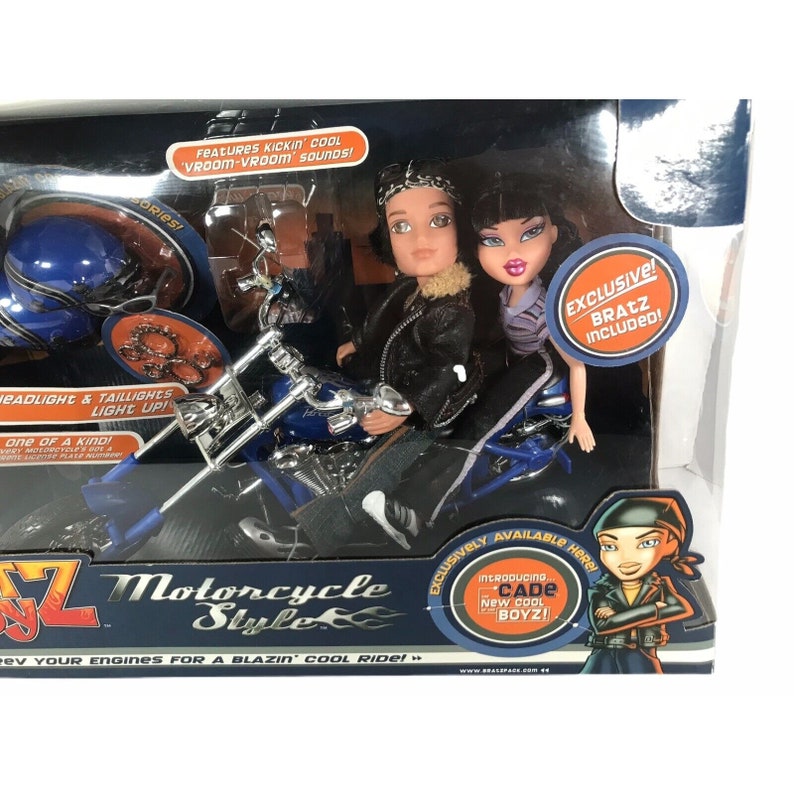 VINTAGE RARE Bratz Boyz Motorcycle Style Introducing Cade W/girl Doll ...