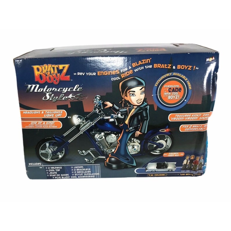 VINTAGE RARE Bratz Boyz Motorcycle Style Introducing Cade W/girl Doll ...