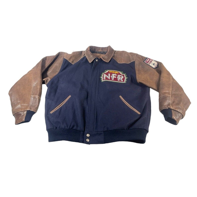 National Finals Rodeo Wrangler Leather/wool PRCA Contestant Jacket 2004 ...