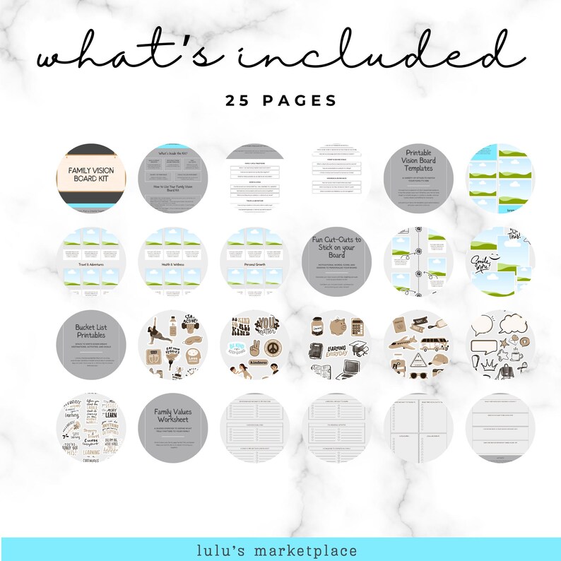 Family Vision Board Printable Kit: Goal Setting & Habit Tracker (PDF ...