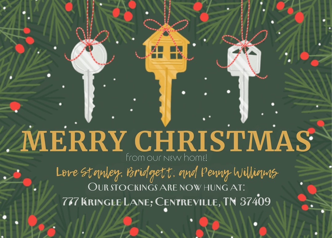 Moving Card | Christmas Tree Moving Announcement | Moving Card | We've ...