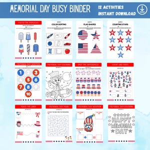 Summer Kids Activities | Memorial Day Activity Sheets | Memorial Day ...
