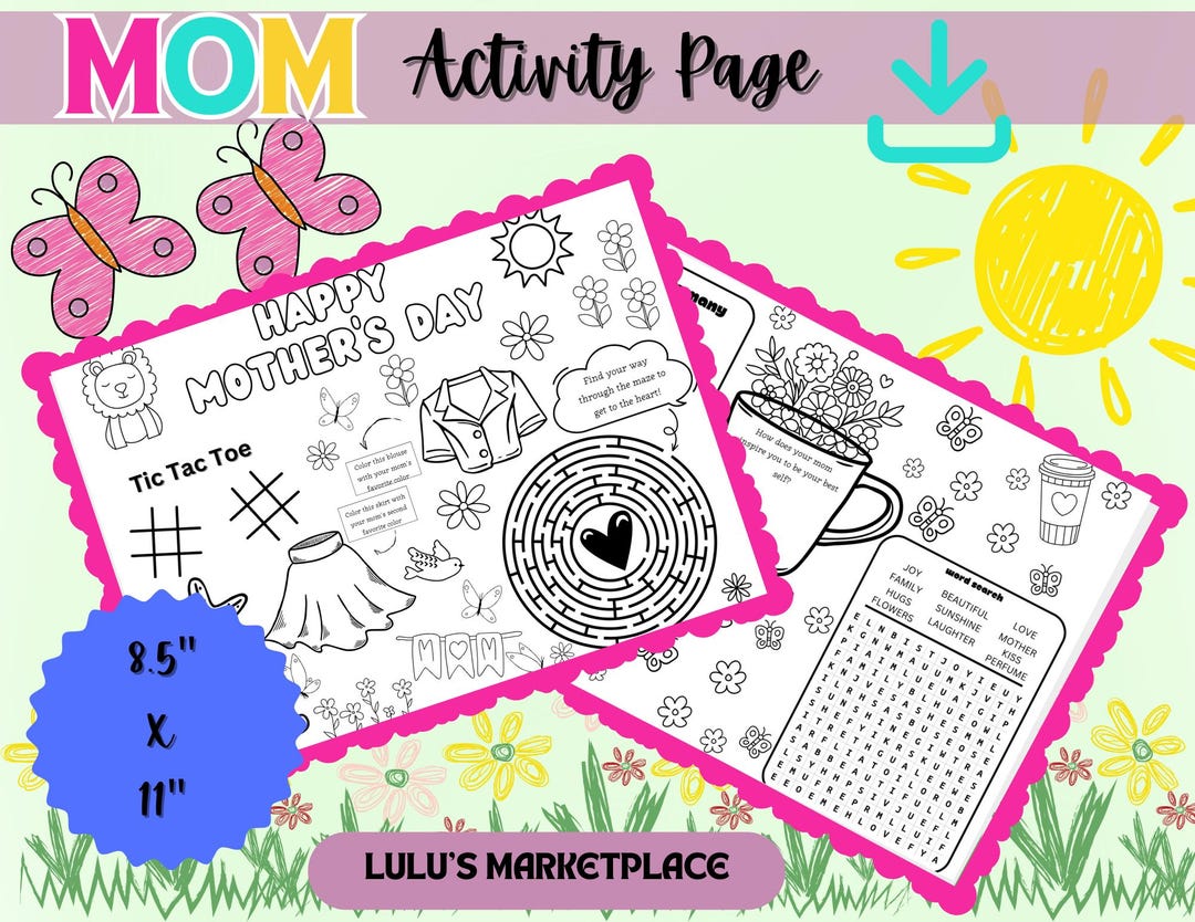 Mother’s Day Activity Packet for Kids – Printable Crafts, All About Mom ...