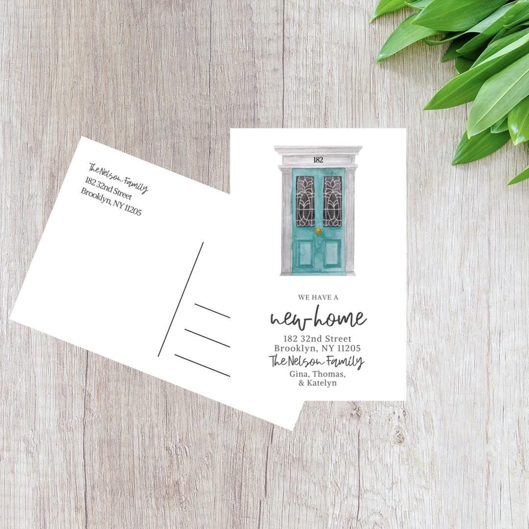New Address Card: Moving Announcement With Blue Door (digital Printable ...