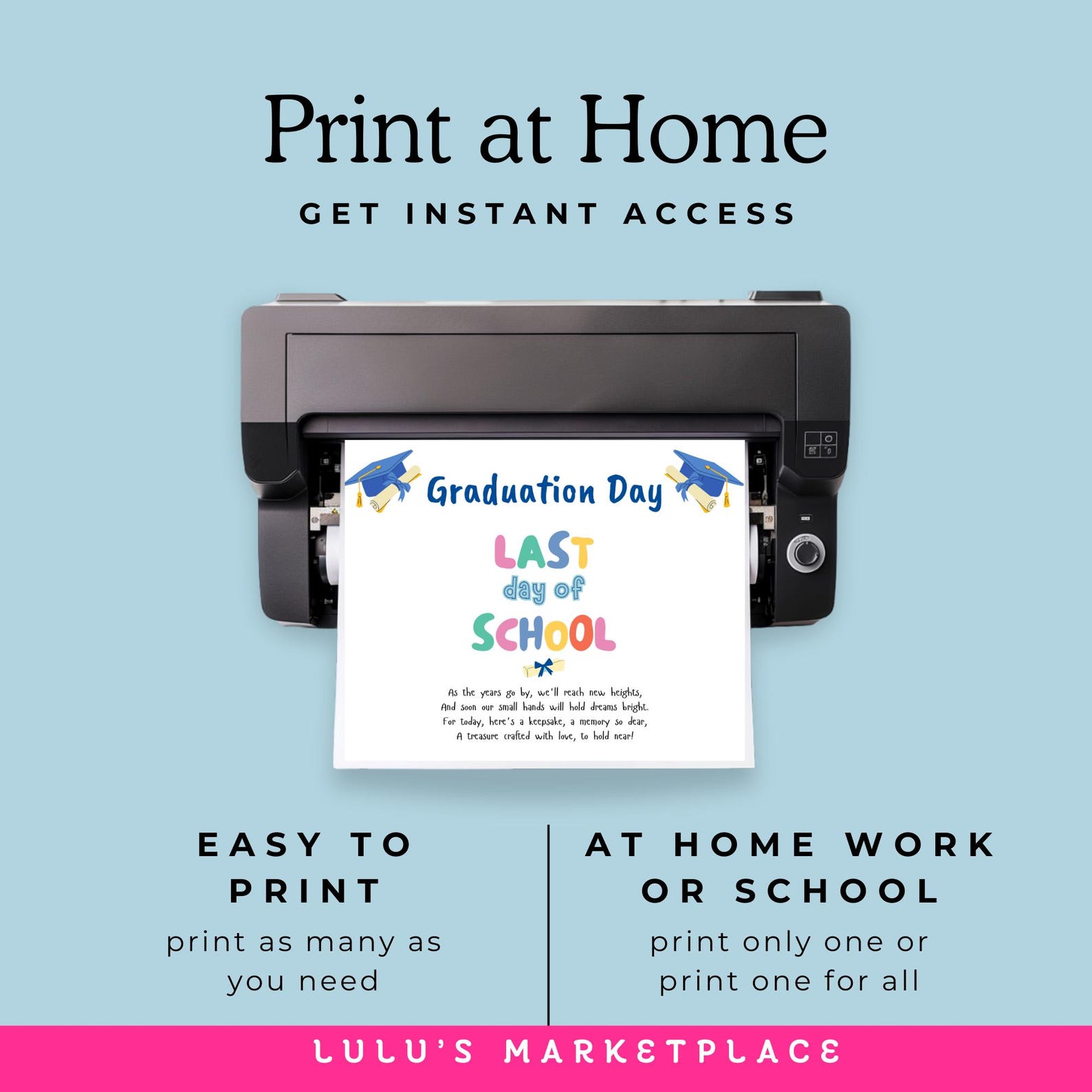 Last Day of School Handprint Art, Kindergarten Preschool Graduation ...