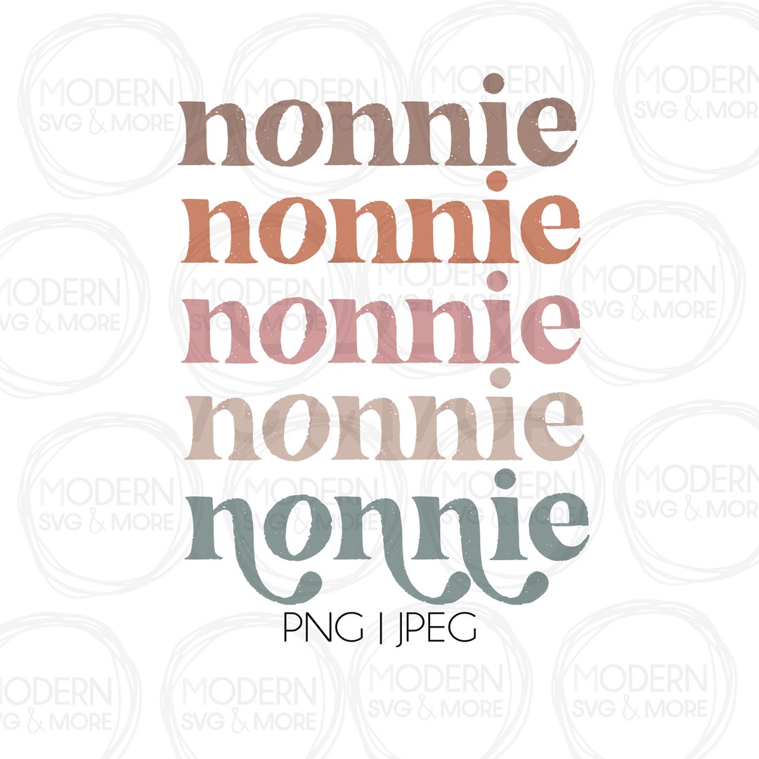 Nonnie Boho Distressed Stacked Png, Sublimation Design, Digital Design ...
