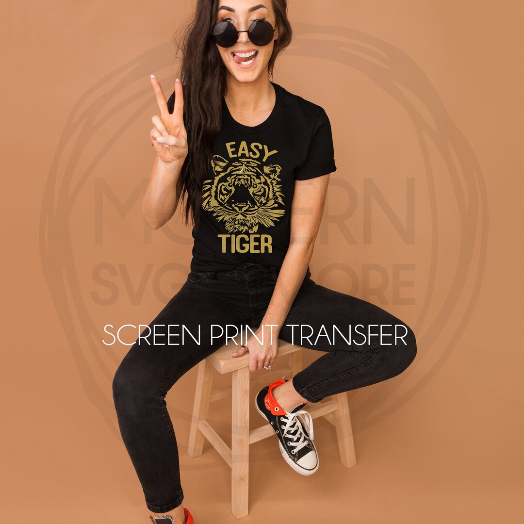 Easy Tiger Screen Print Transfer, Ready to Press, Screen Print Transfer ...