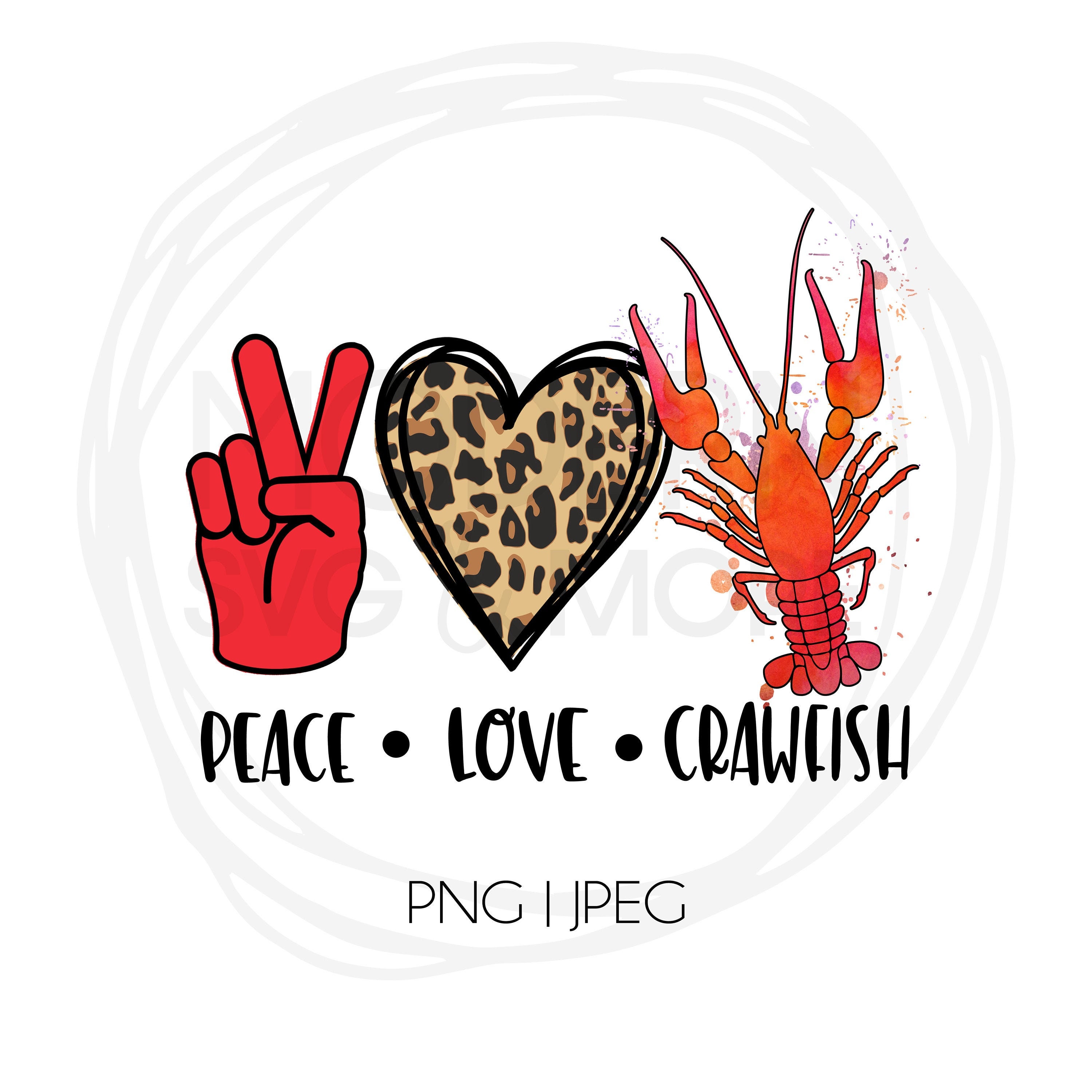 Peace Love Crawfish png sublimation design digital design | Etsy