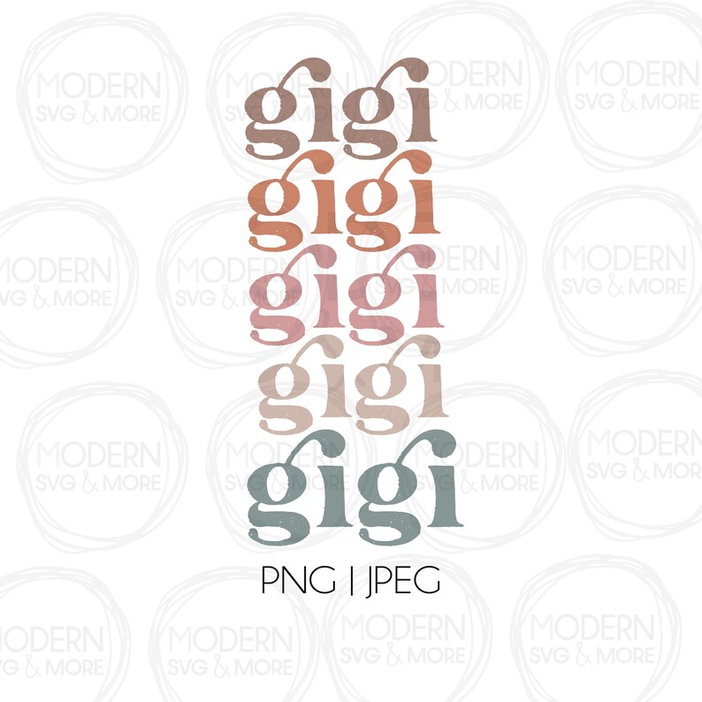 Gigi Boho Distressed Stacked PNG, Sublimation Design - Etsy