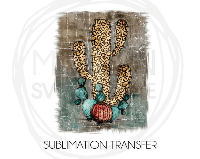 Leopard Cactus Print Sublimation Transfer, Ready to Press, Salty ...