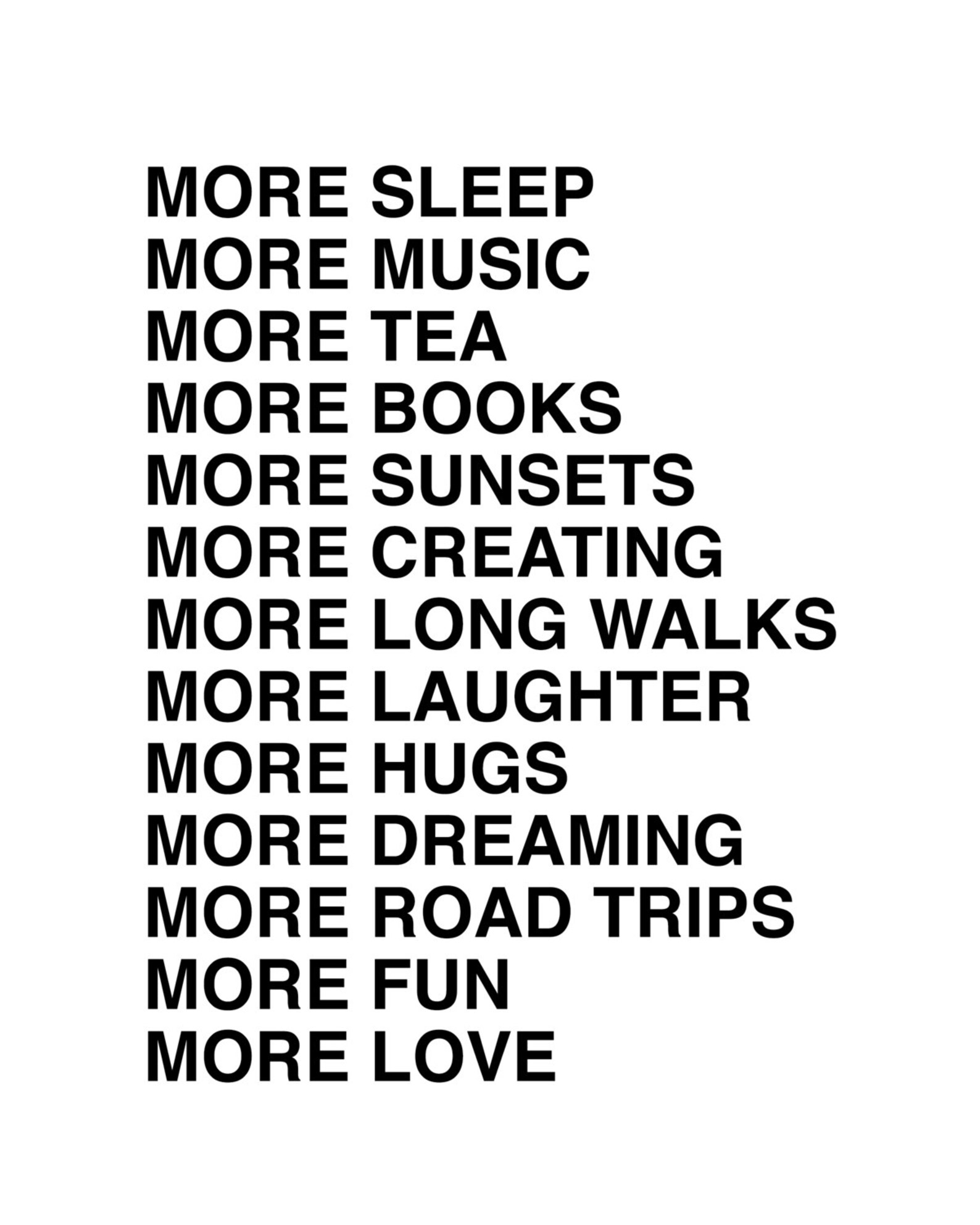 More Sleep More Music More Love Printable Wall Art Prints - Etsy