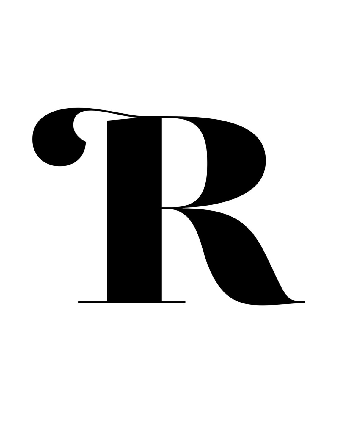 Art lettre R R monogramme affiche imprimable typographie | Etsy