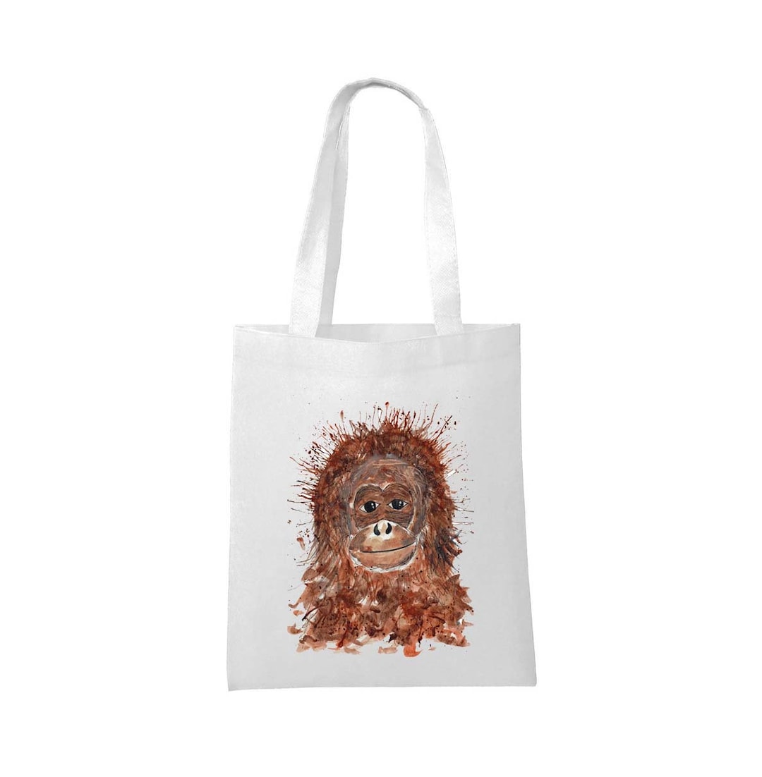 Orangutan Bag, Personalised Tote Bag, Natural Bag, Shopping Bag ...