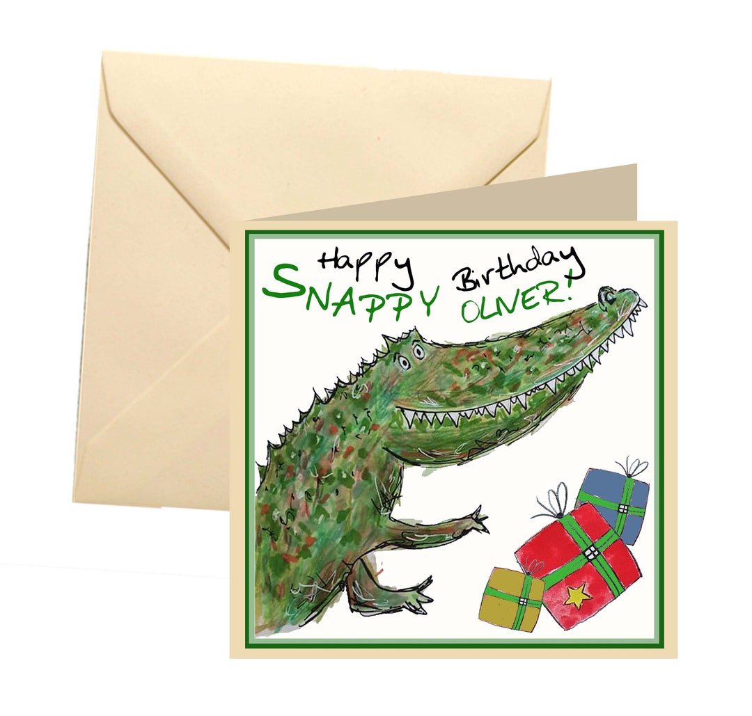 Crocodile Birthday Card, Child Birthday Card, Greetings Card, Birthday ...