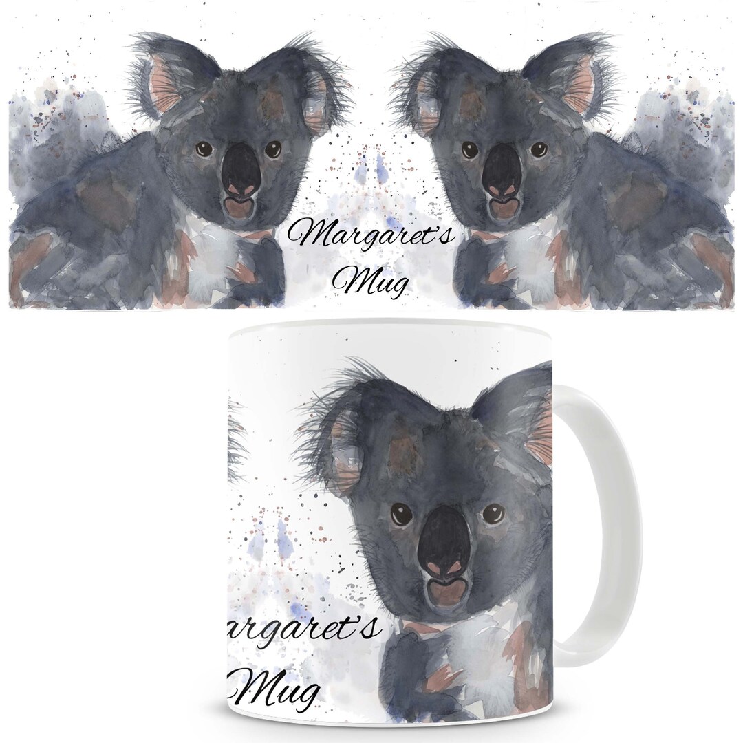 Koala Mug, Koala Gift, Ceramic Mug, Koala Cup, Animal Mug, Personalised ...