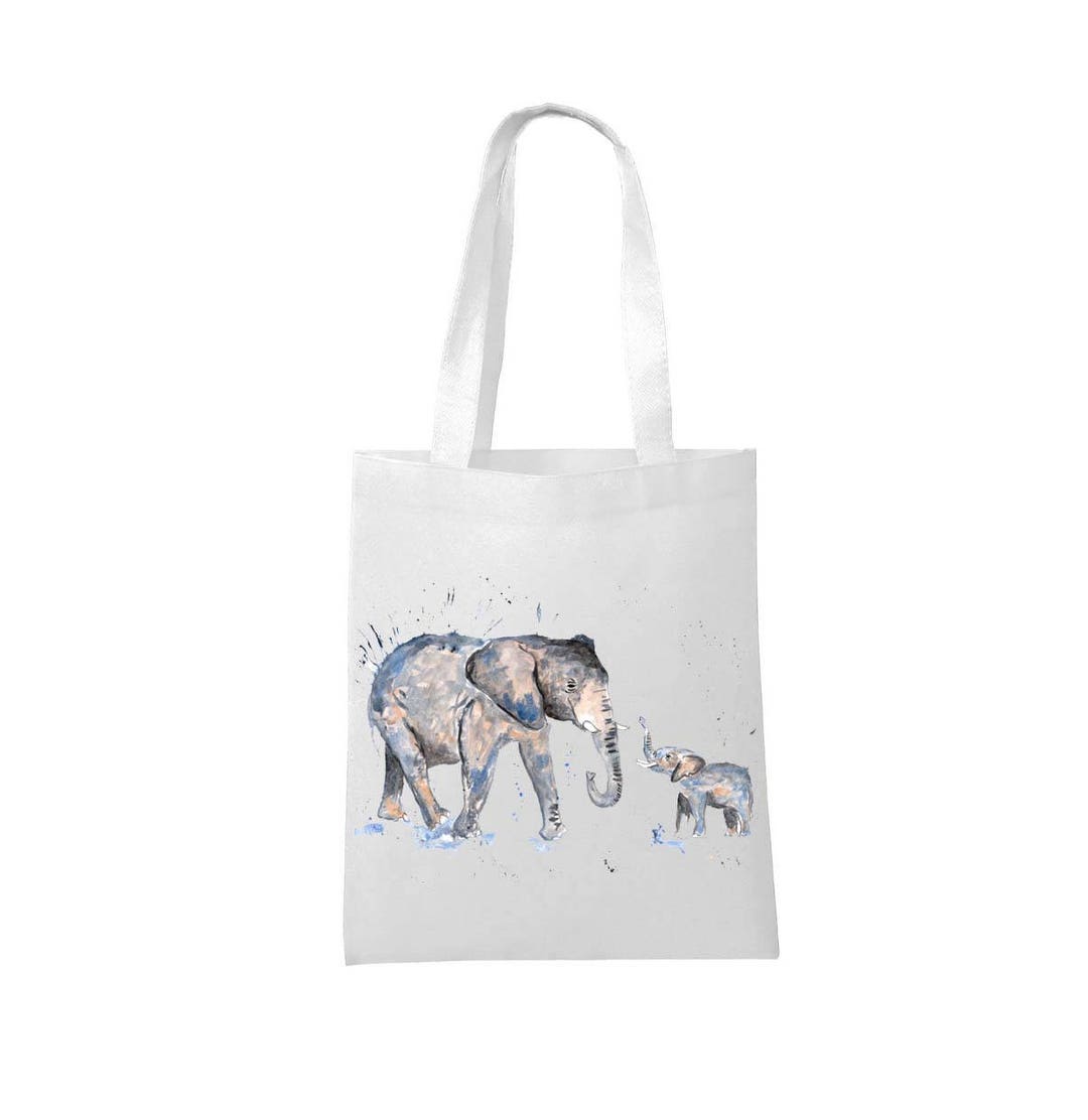 Elephant Bag, Personalised Tote Bag, Natural Bag, Shopping Bag ...