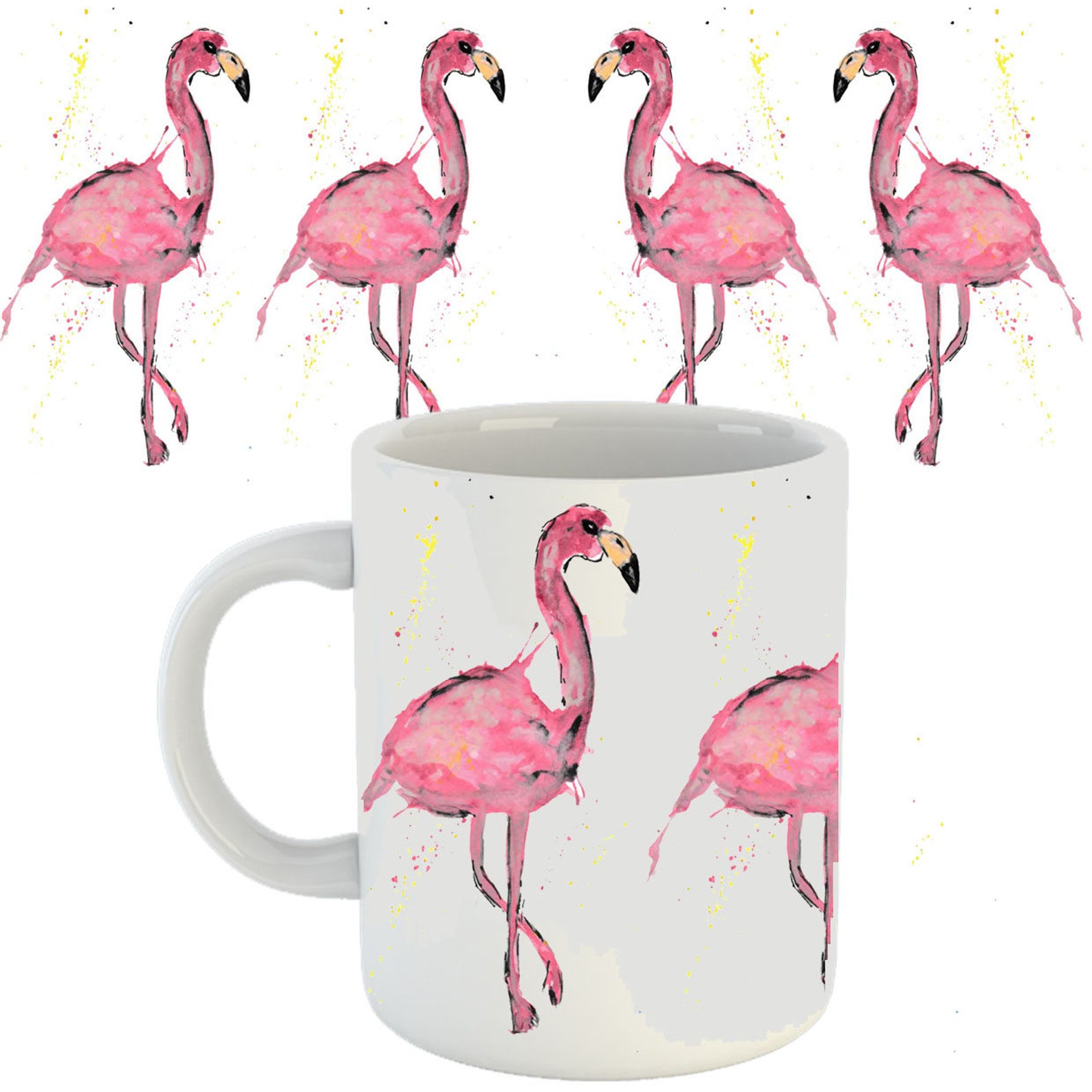Flamingo Mug, Flamingo Gift, Hedgehog, Ceramic Mug, Flamingo Ceramic ...