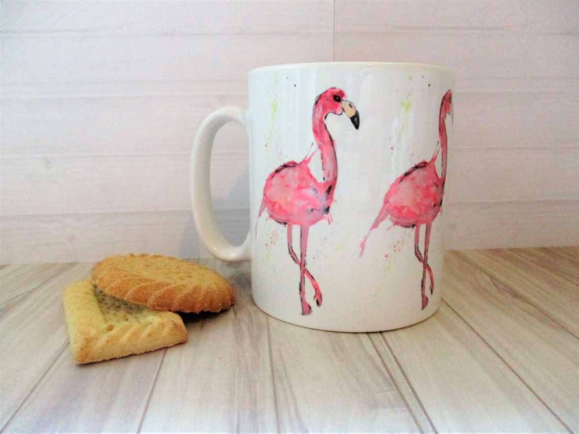 Flamingo Mug, Flamingo Gift, Hedgehog, Ceramic Mug, Flamingo Ceramic ...