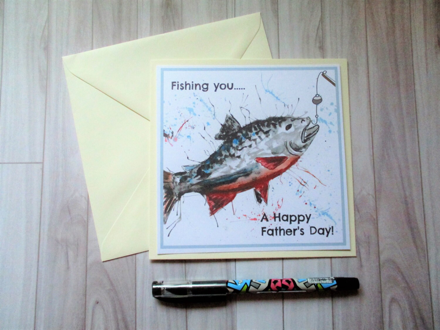 Fathers Day Card Fishing Card Fishing Card for Dad Fathers - Etsy