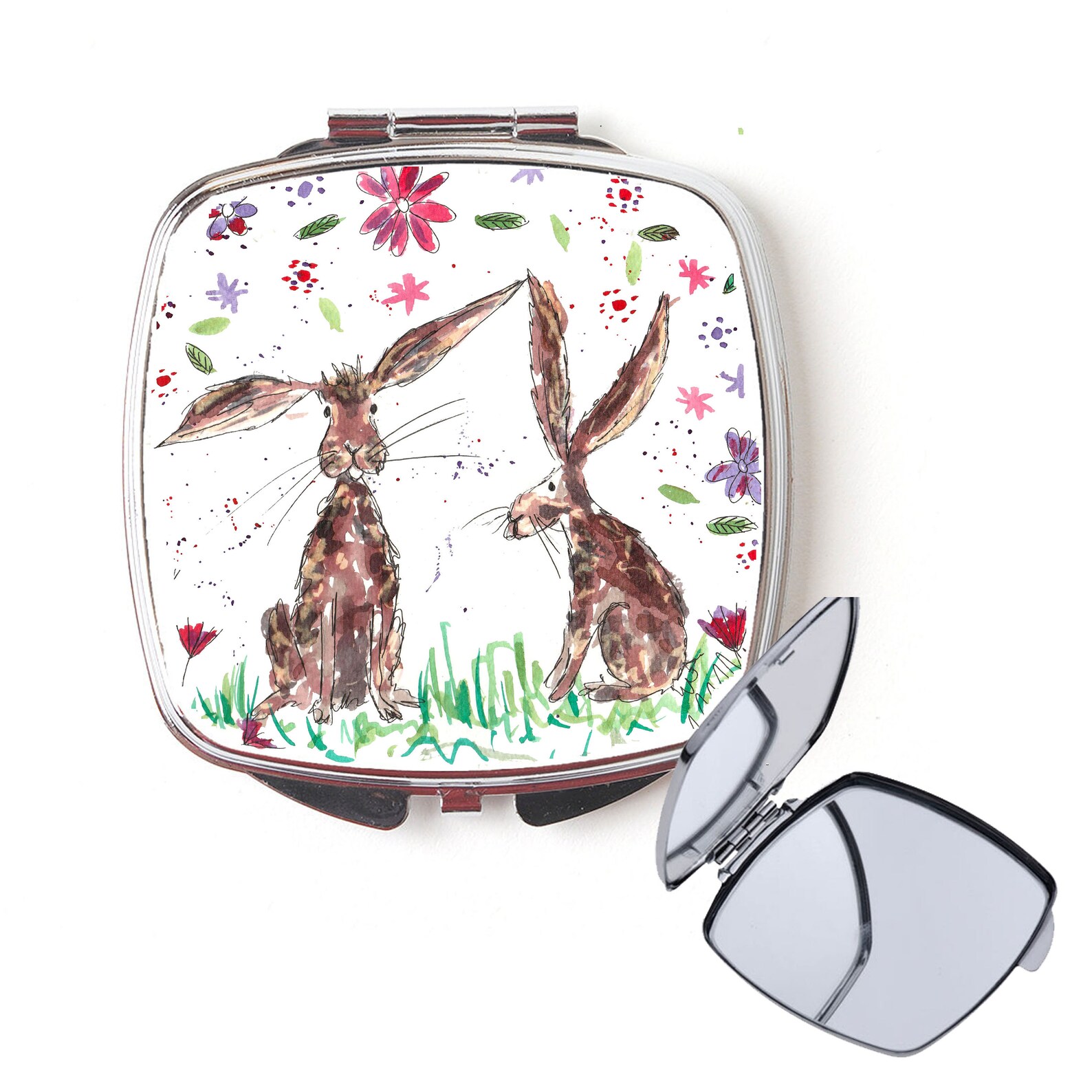 Rabbit Compact Mirror Handbag Mirror Hare Mirror Christmas - Etsy