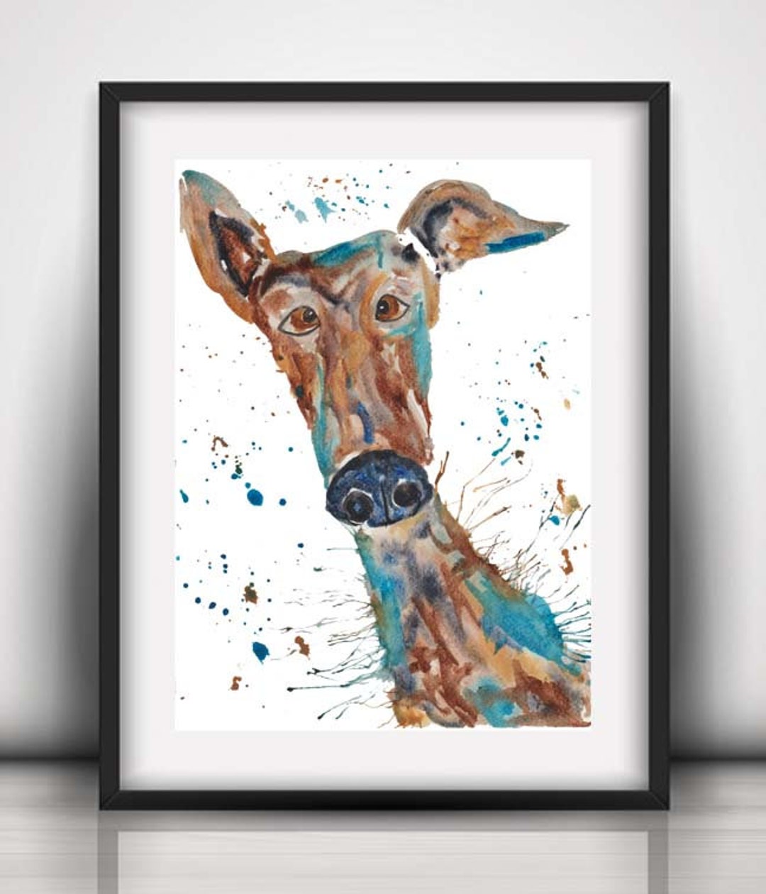 Giclee Print, Greyhound Art Print, Greyhound Watercolour, Greyhound ...