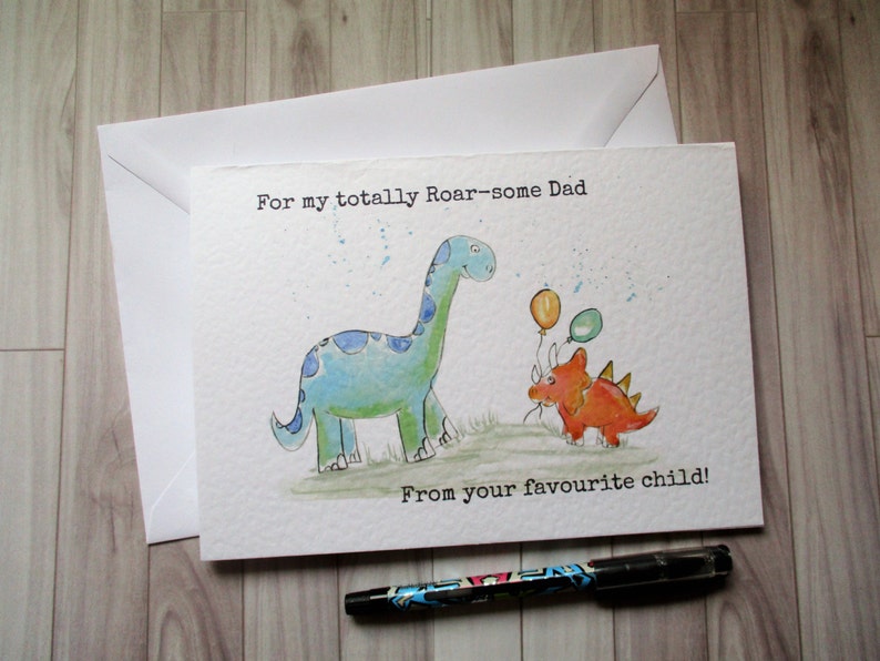 Dinosaur Father Days Card Fathers Day Greeting Card | Etsy