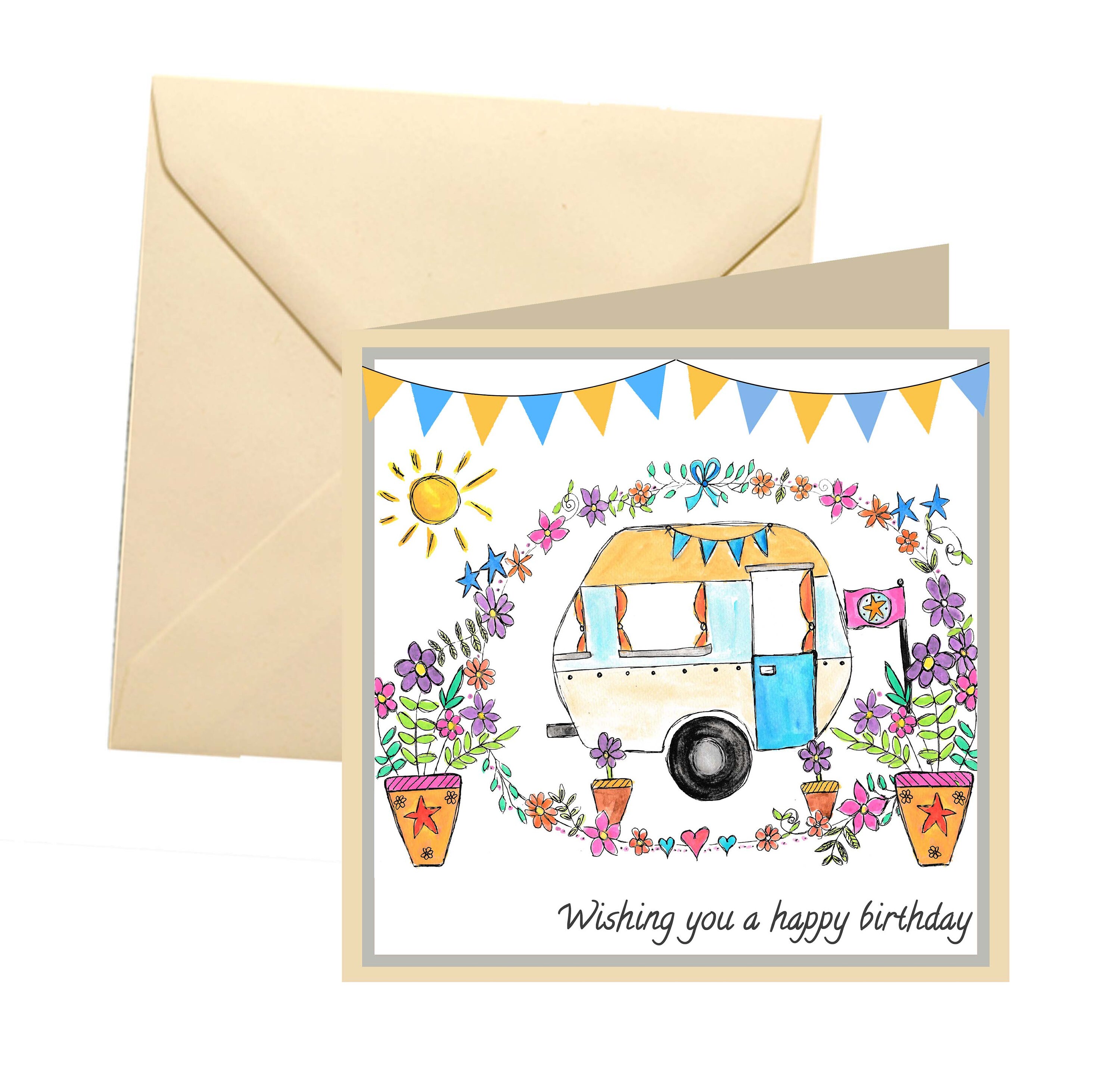 Caravan Birthday Card, Birthday Card, Caravan Card, Camping Card ...