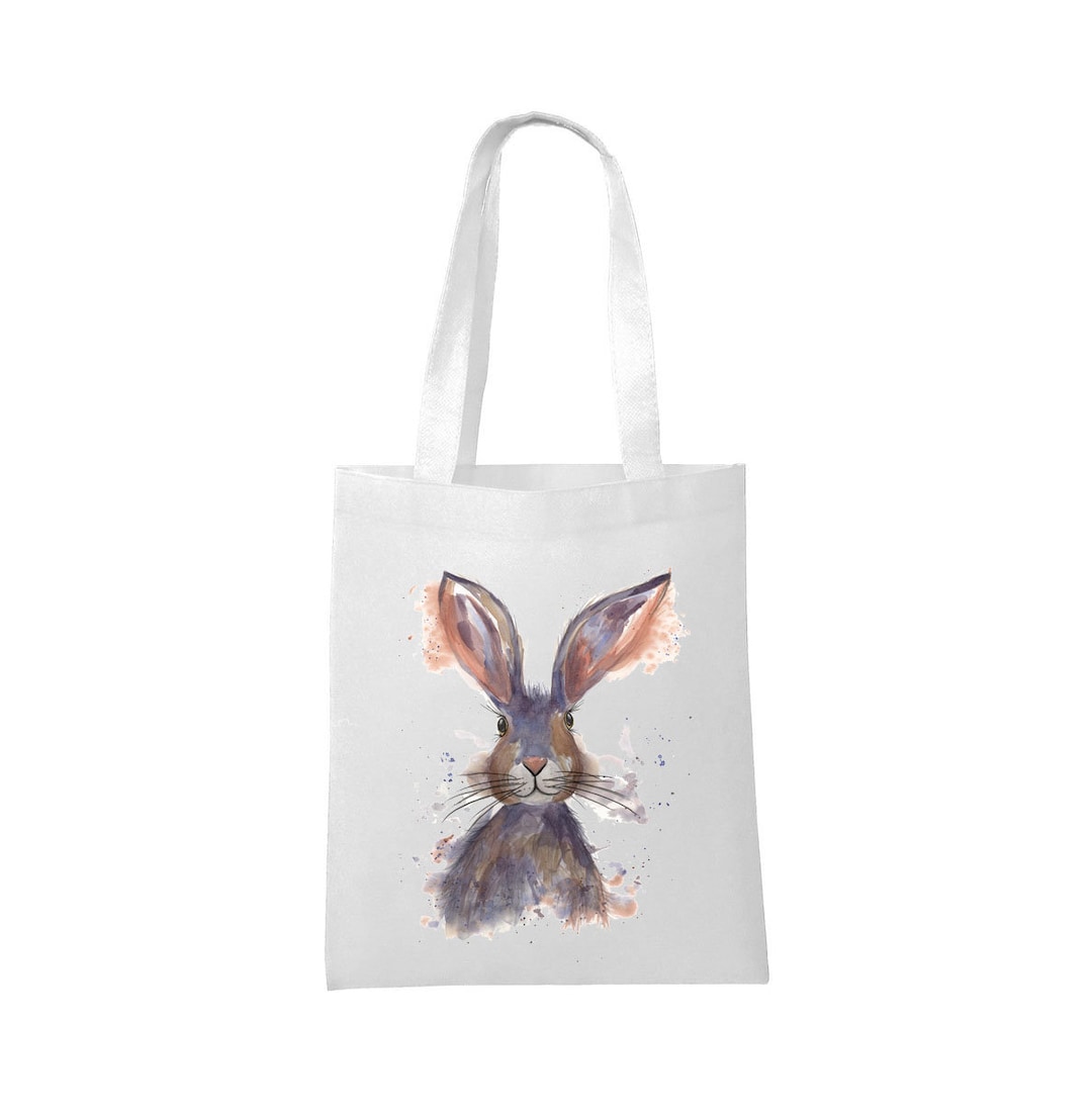 Rabbit Bag, Personalised Tote Bag, Natural Bag, Shopping Bag, Rabbit ...