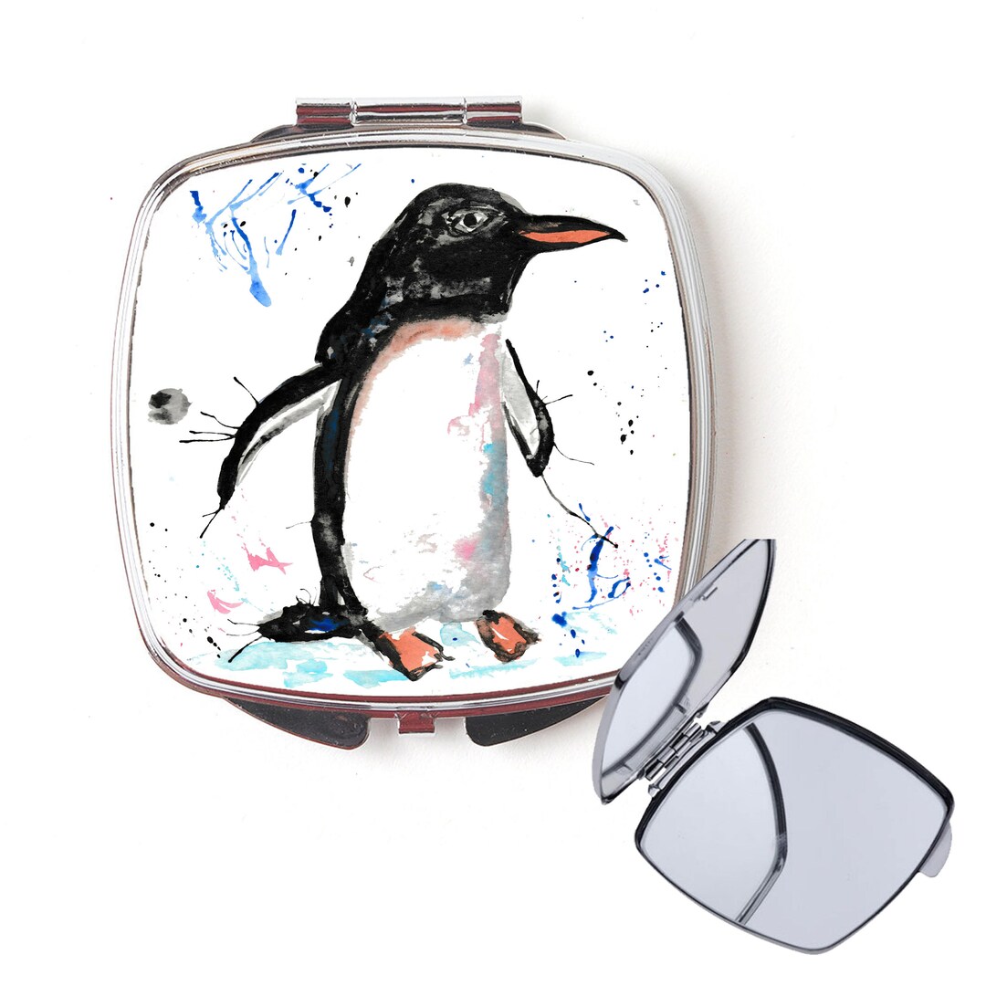 Penguin Compact Mirror, Handbag Mirror, Penguin Mirror, Christmas Gift ...