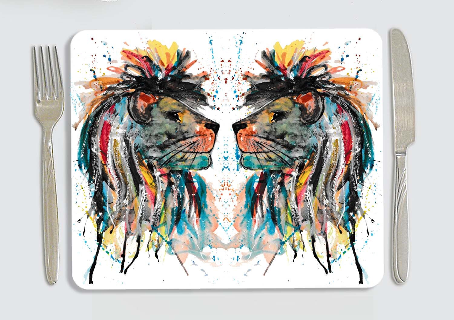 Lion placemat personalised lion placemat placemat animal | Etsy