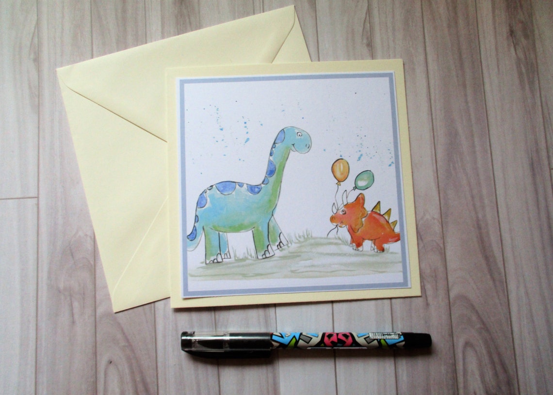 Dinosaur Greetings Card, Card Blank, Card Greetings, Card, Birthday ...