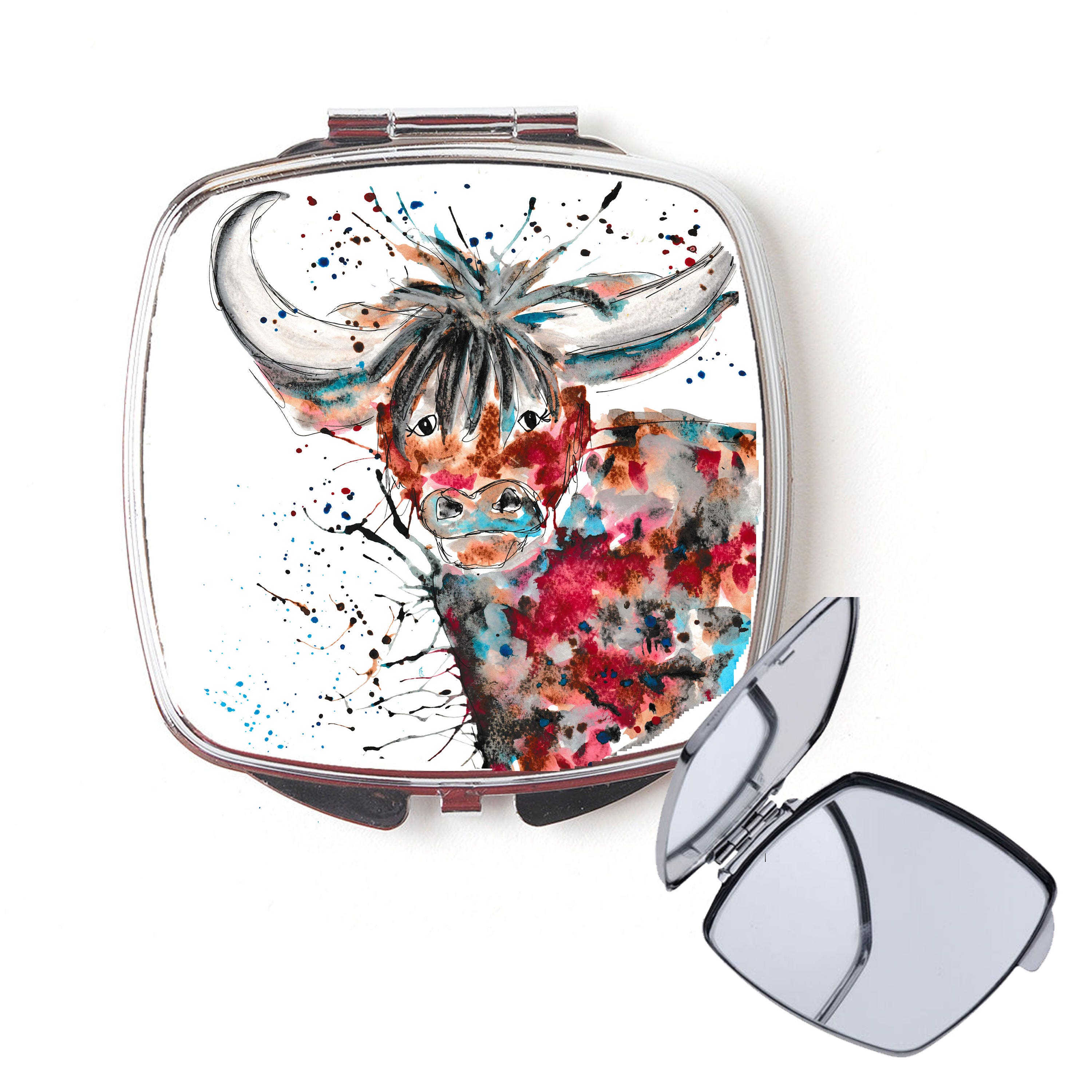 Highland Cow Compact Mirror Handbag Mirror Cow Mirror - Etsy UK