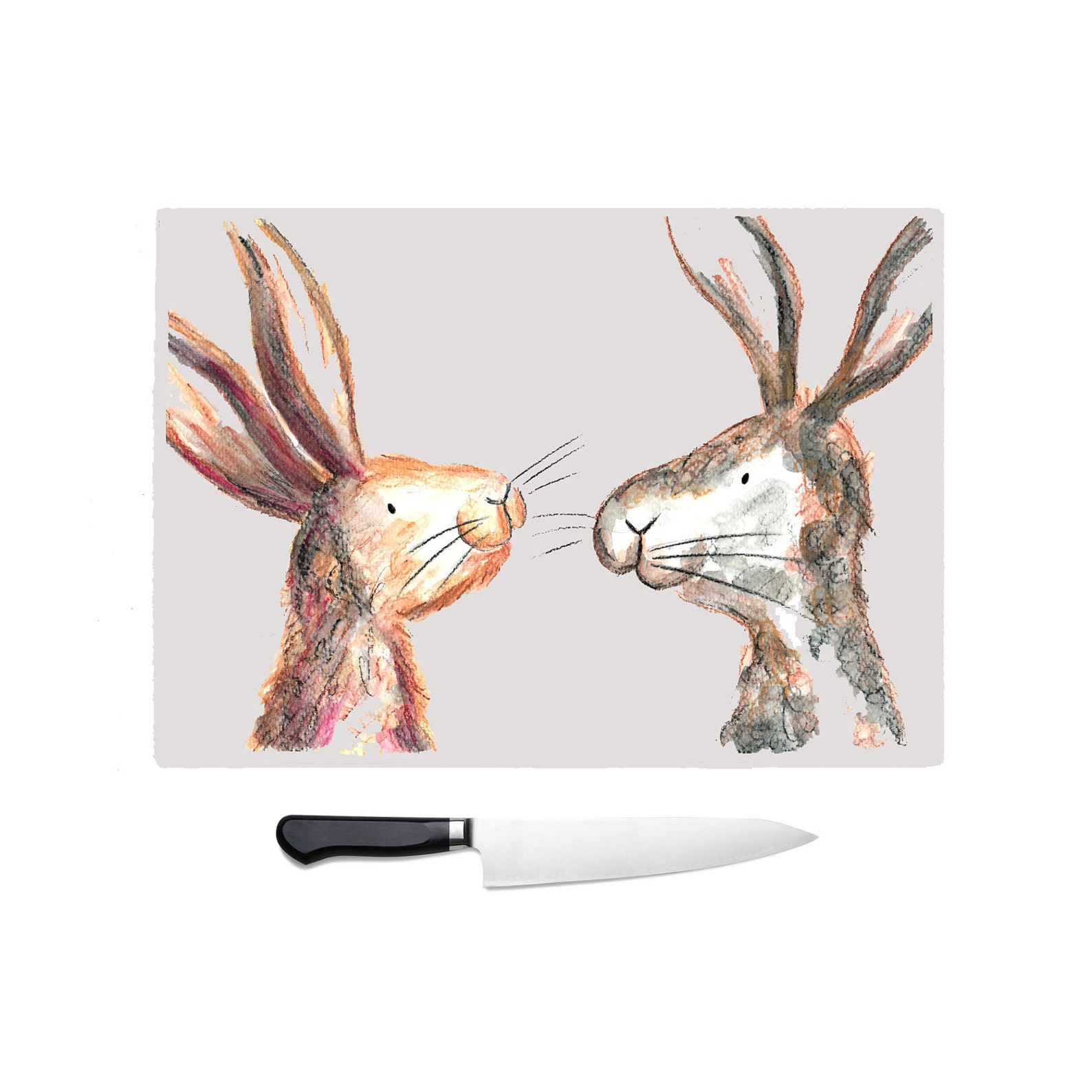 Rabbit Chopping Board Cutting Board Glass Chopping Board - Etsy UK