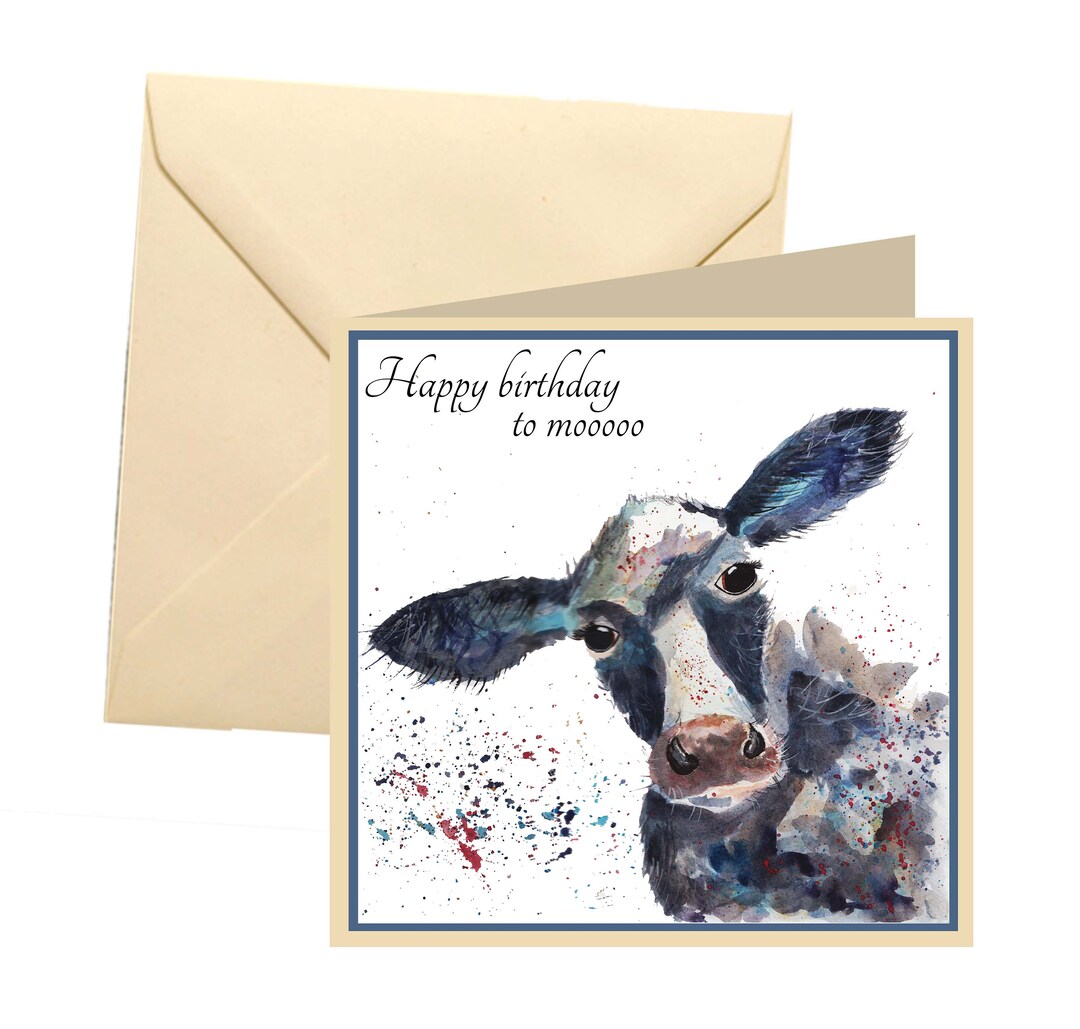 Cow Greetings Card, Cow Birthday Card, Greetings Card, Birthday Card ...
