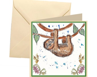 Thank You Sloth Card - Etsy UK