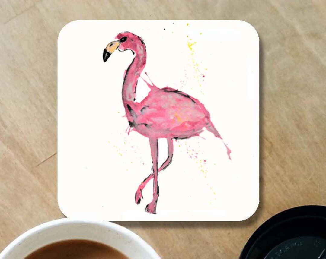 Flamingo Coaster, Flamingo Gift, Table Coaster, Drink Coaster, Wooden ...