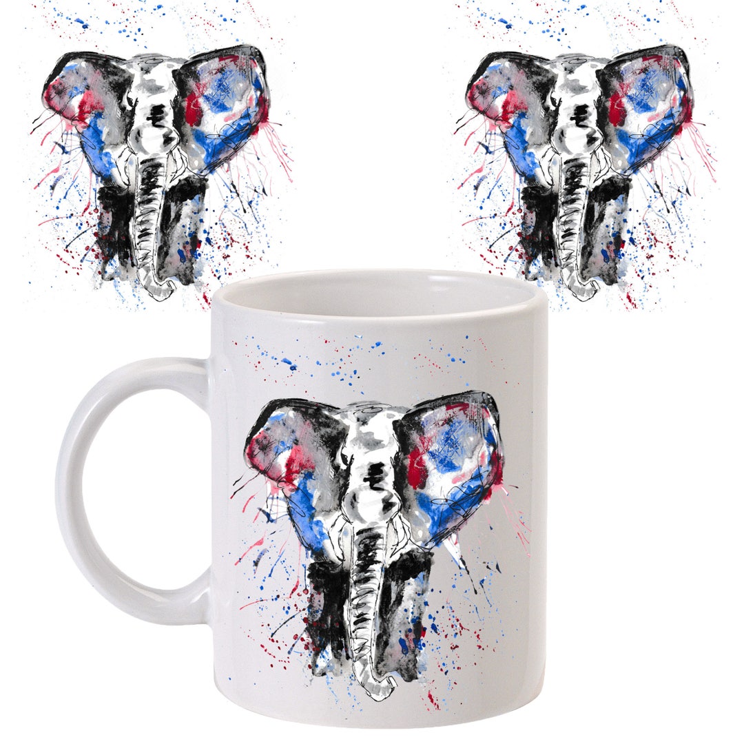 Elephant Mug, Ceramic Mug, Elephant Ceramic Mug, Animal Mug, Elephant ...