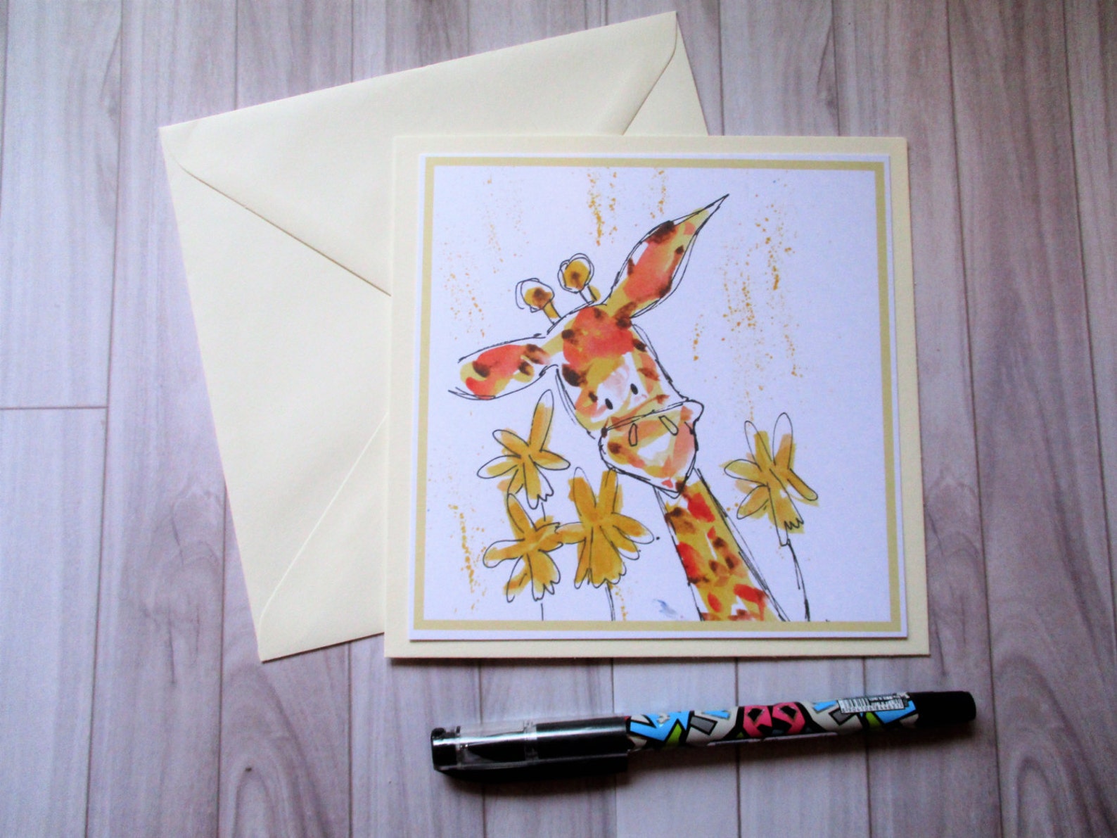 Giraffe Greetings Card Blank Card Greetings Card Birthday | Etsy