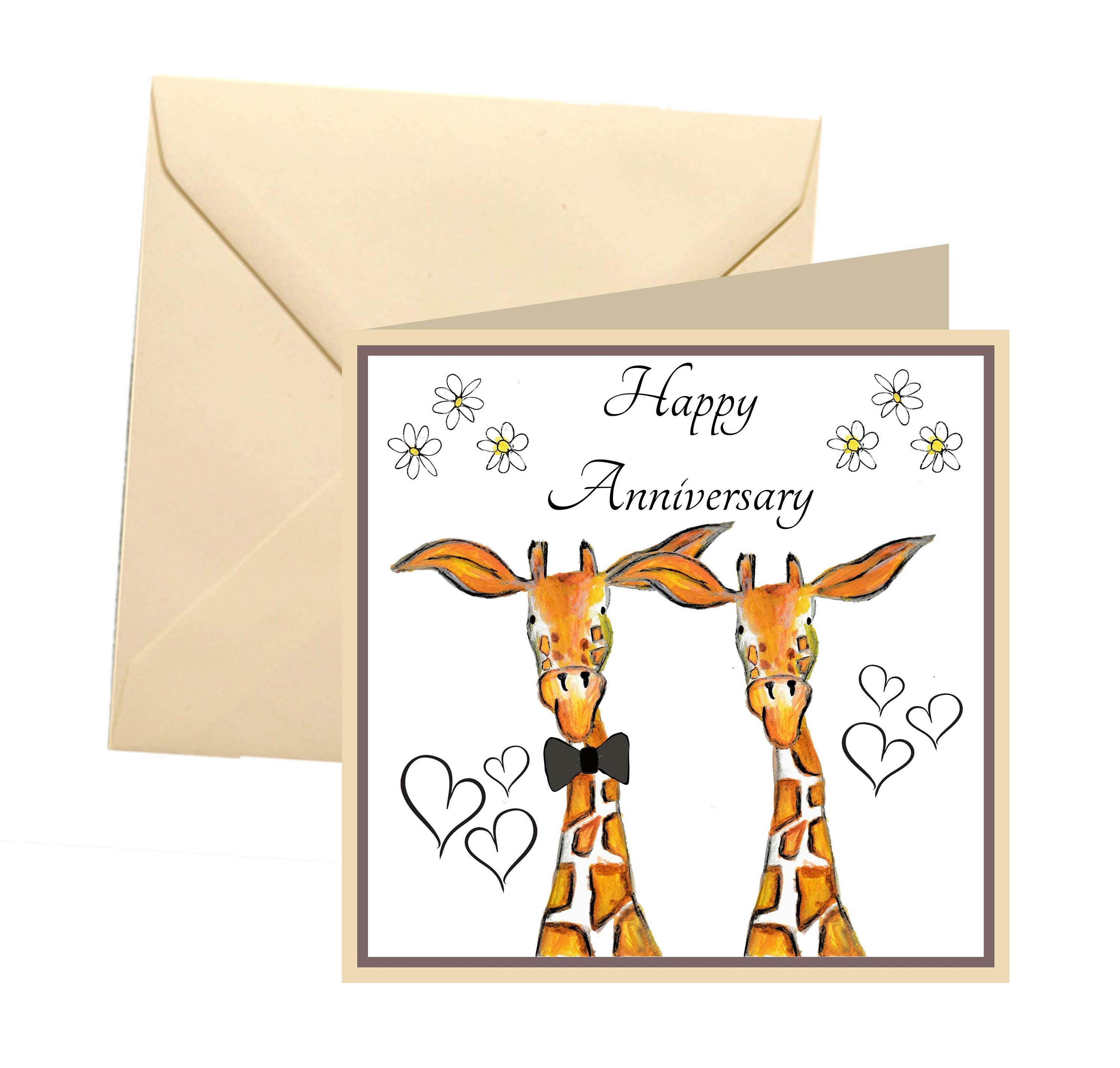 Anniversary Card Wedding Anniversary Card Giraffe - Etsy