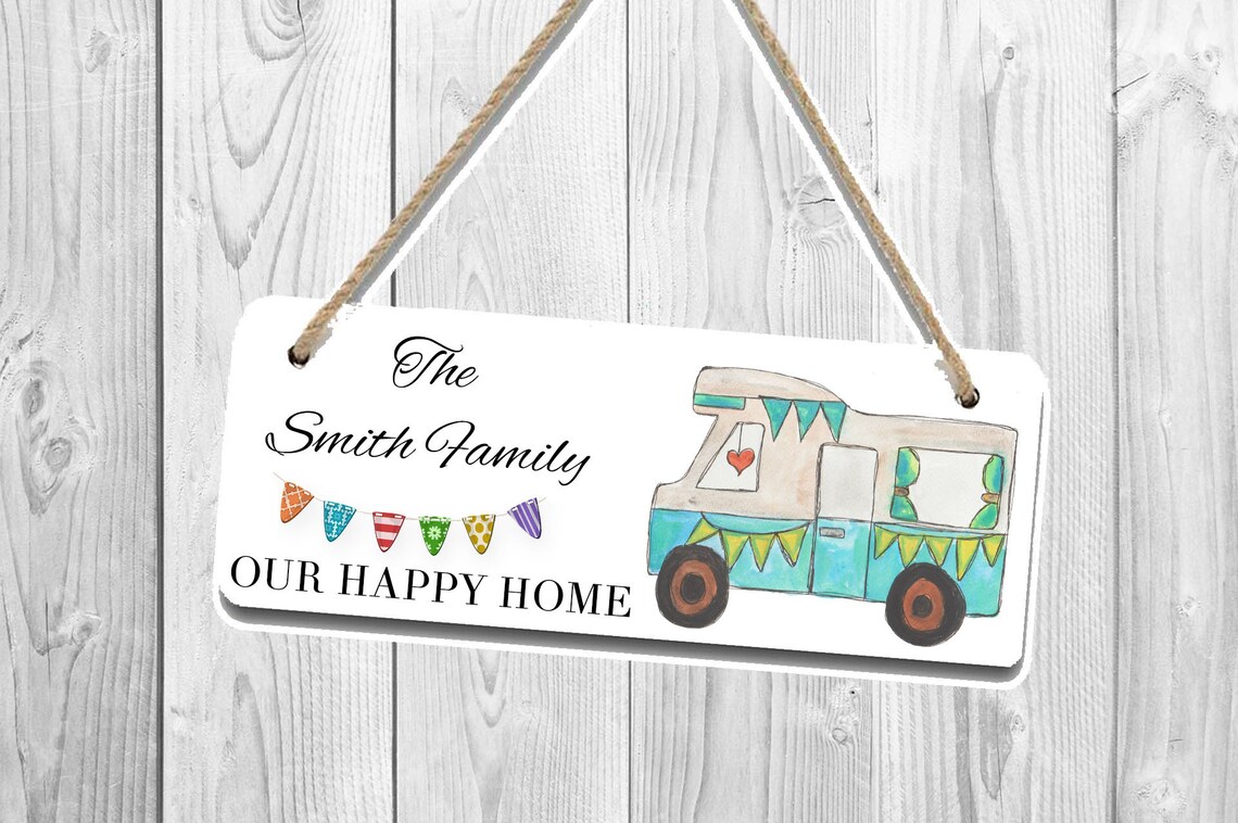 Campervan Sign Motorhome Happy Home Campervan Gift Caravan - Etsy