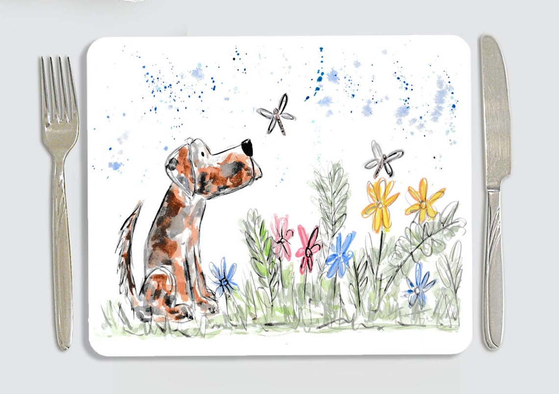 Dog Placemat, Personalised Dog Placemat, Dog Love Gift, Dog Kitchenware ...