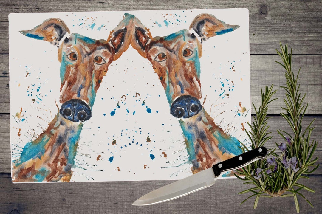 Greyhound Chopping Board, Animal Chopping Board, Cutting Board, Glass ...